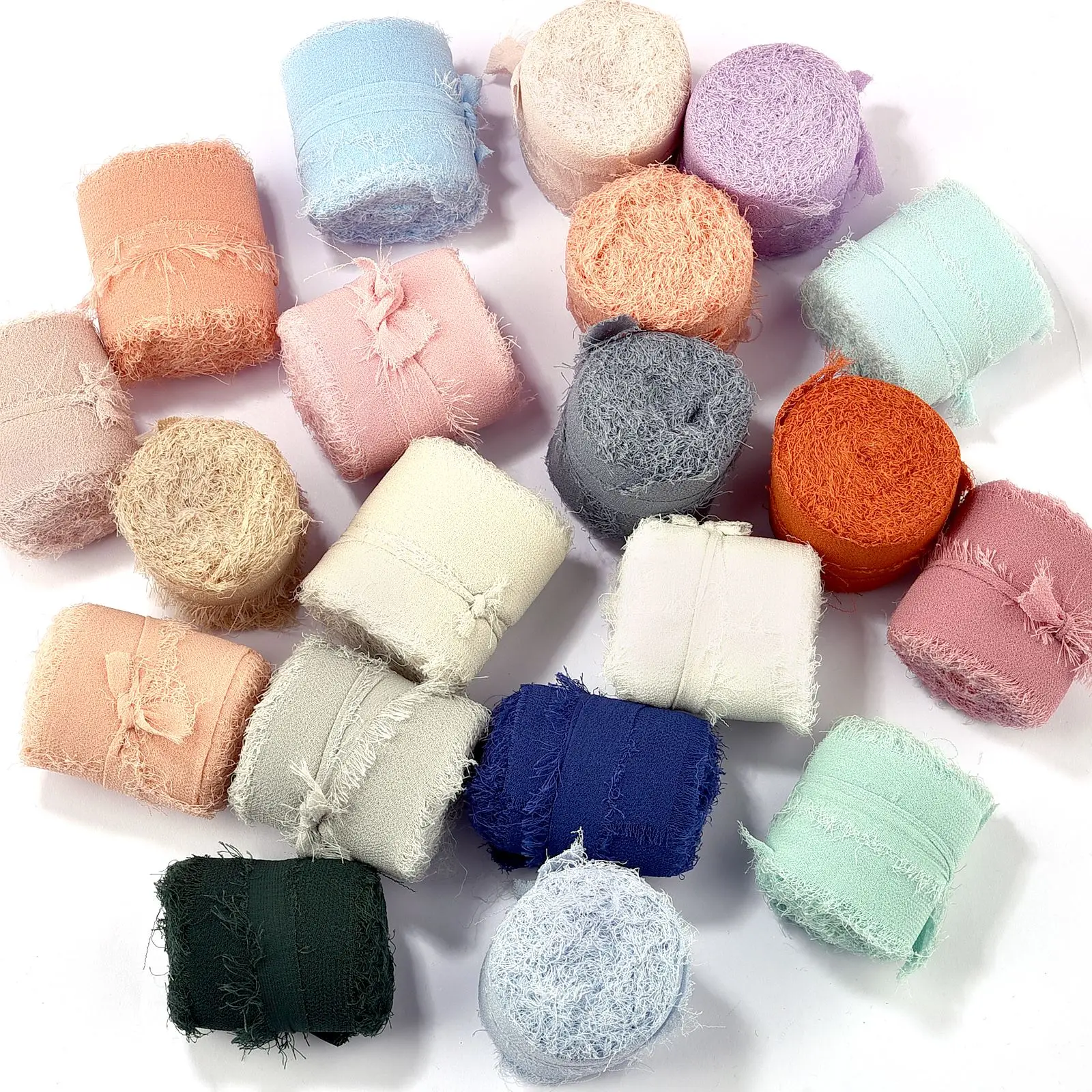 Handmade-Desgastado-Bordas-Rugas-Chiffon-Fita-De-Seda-Embrulho-Decora-o ...