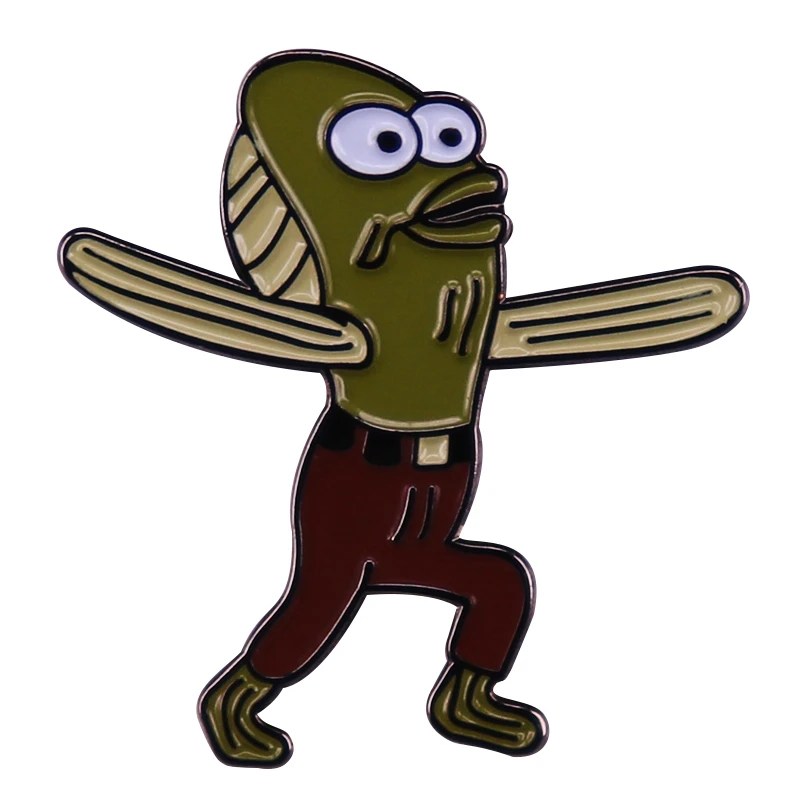 Spoongebob My Leg Fred Enamel Pin Funny Cartoon Fish Badge Clothes Hat ...