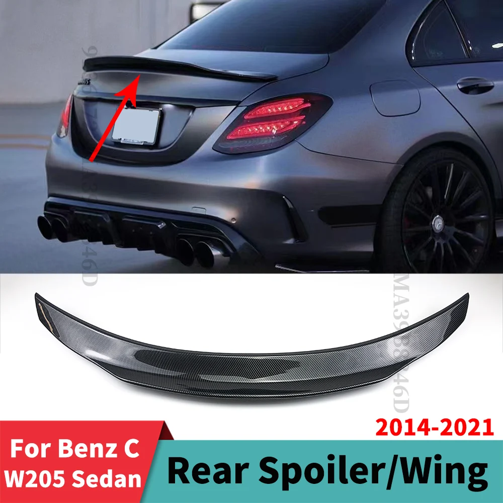 For-Mercedes-Benz-C-W205-and-C63-C43-AMG-4-Door-2014-2021-Rear-Spoiler ...