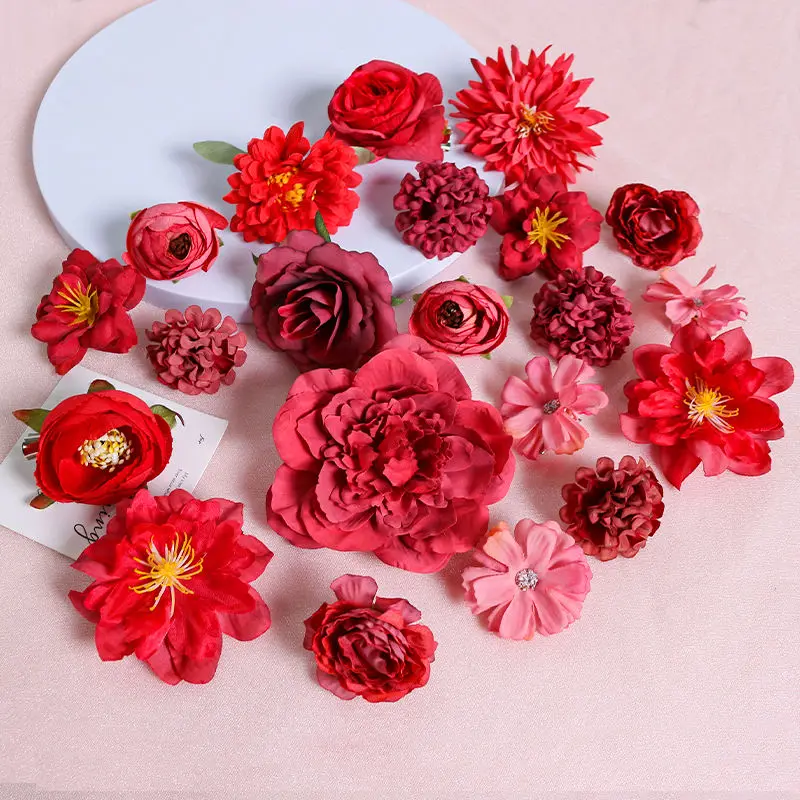 InjRose-Fleurs-artificielles-m-lang-es-multicolores-fausses-fleurs-pour ...