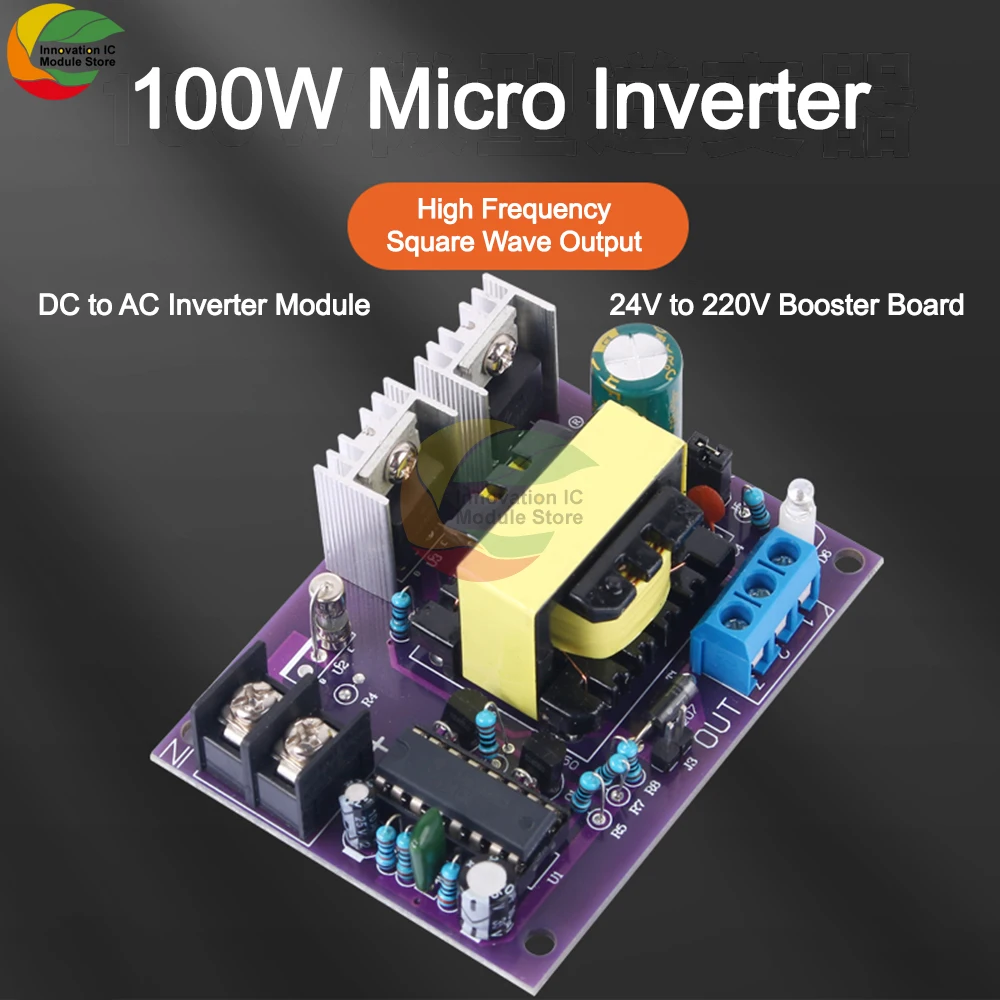 100W-Inverter-Boost-Converter-Transformer-Power-DC-12V-24V-to-AC-0-110 ...