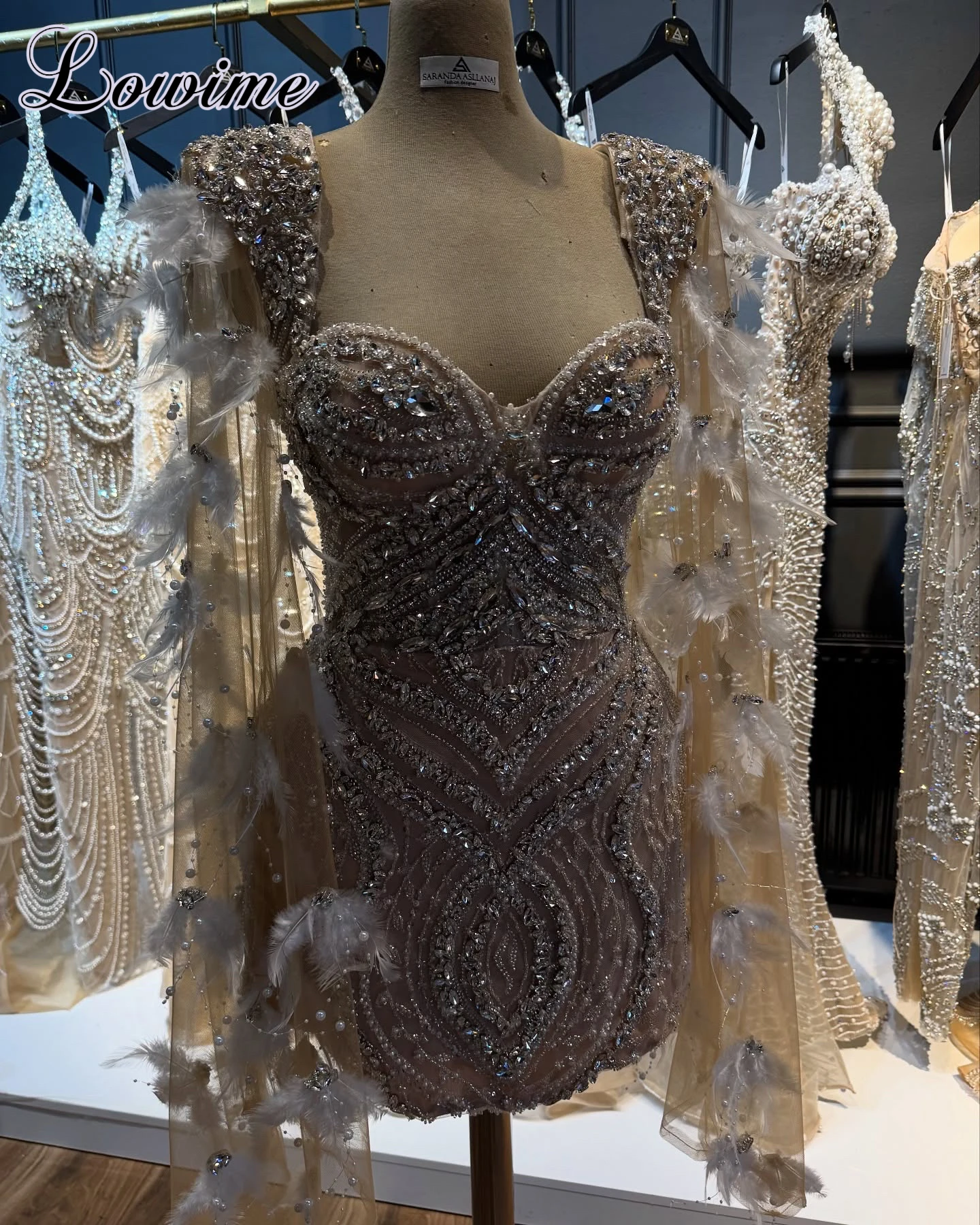 Luxury Short Prom Dresses Mermaid Long Sleeves Cute Cocktail Dresses ...