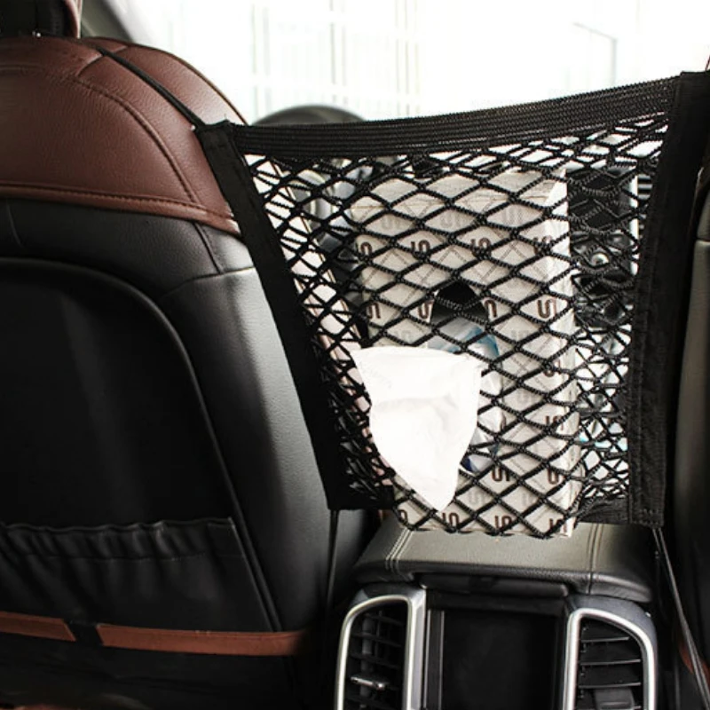 Car Seat Net Pocket Storage Universal Double-layer Organizer Pocket Net ...