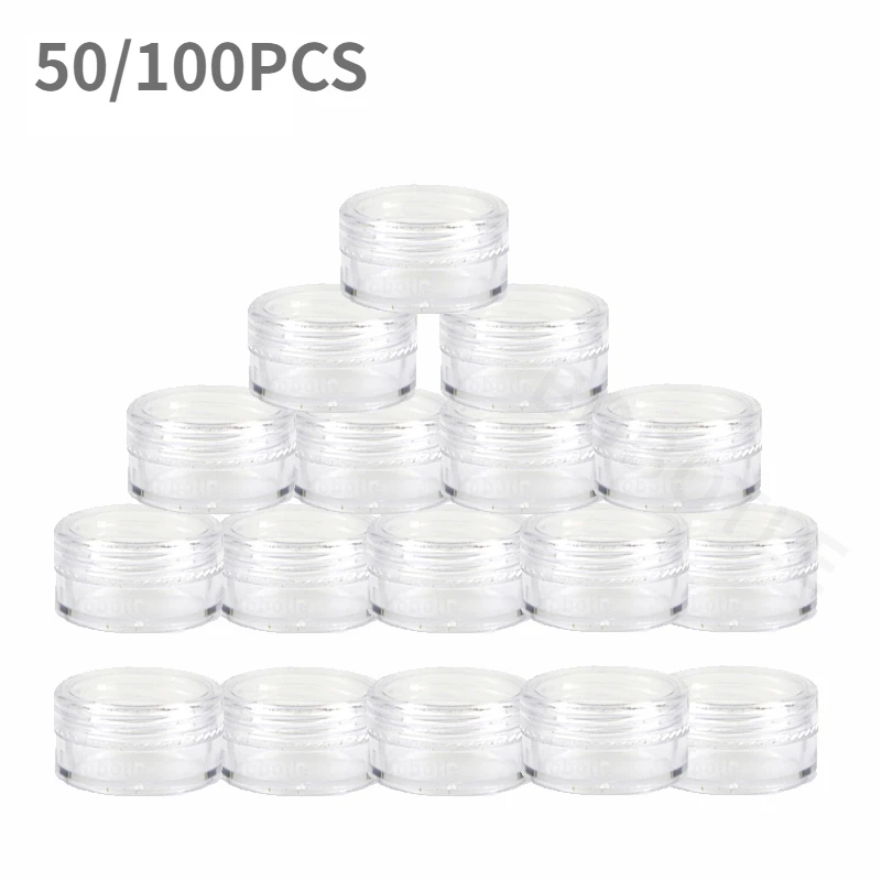 100pcs 2g/5g/10g Empty Cosmetic Makeup Jar Pots Plastic Sample ...