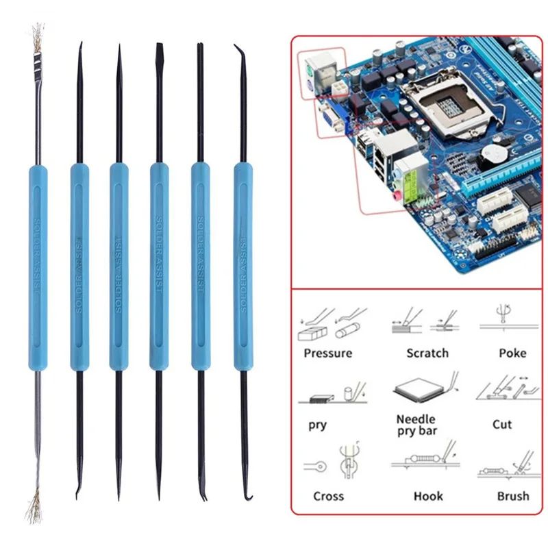 6Pcs-Set-Desoldering-Aid-Tool-Kit-Soldering-Aid-Assist-Tools-PCB ...