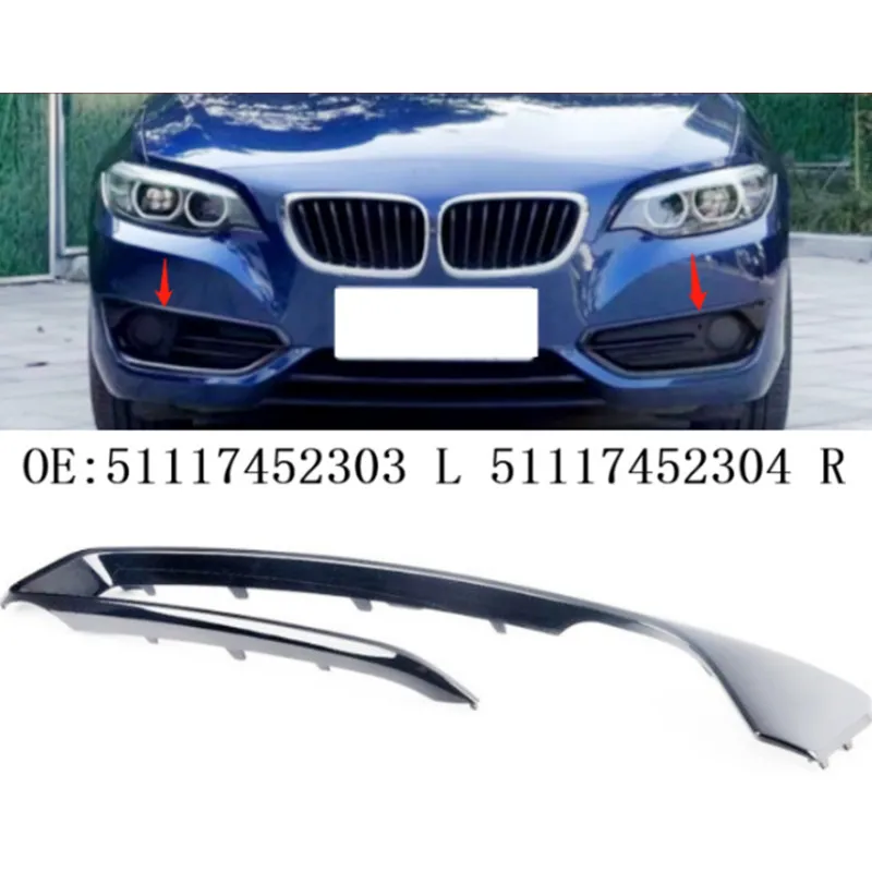 Front-safety-grille-fog-light-frame-molding-For-BMW-2-Series-F22-F23 ...