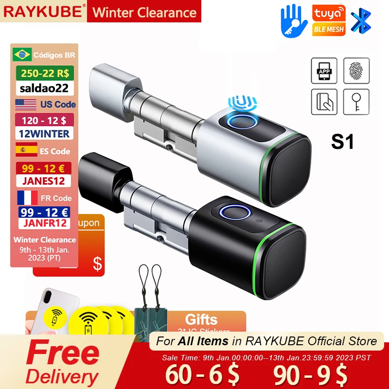 Raykube S1 Tuya Ble Tt Lock Smart Electronic Door Lock With Diy ...