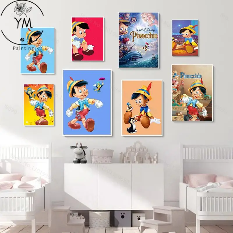 Cartoon Disney Pinocchio Nordic Modern Canvas Painting Wall Decoration ...