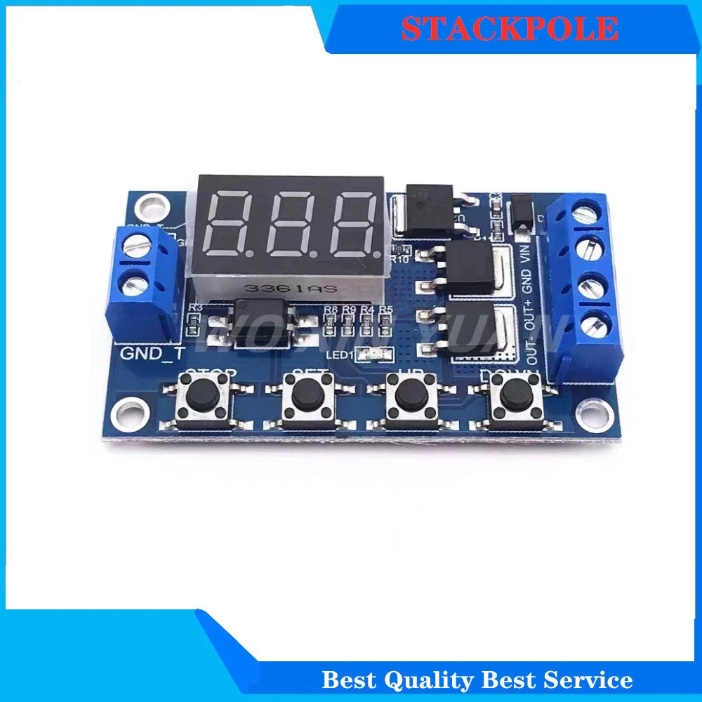 DC 12V 24V Dual MOS LED Digital Time Delay Relay Trigger Cycle Timer ...