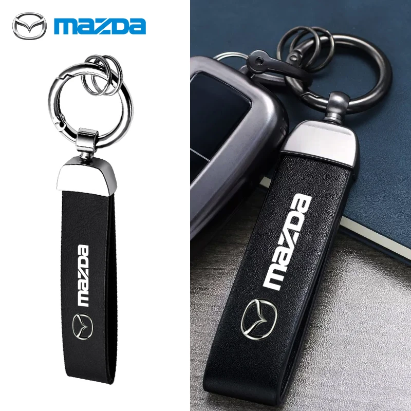 Car-Styling-Logo-Leather-Keychain-Key-Chain-Key-Rings-for-Mazda-3-CX3 ...
