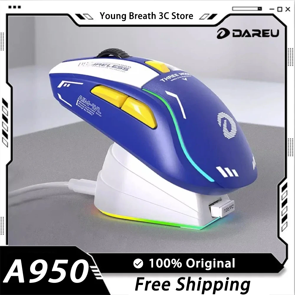 Dareu-A950-Gaming-Mouse-Paw3395-Sensor-RGB-Lightweight-Tri-Mode ...