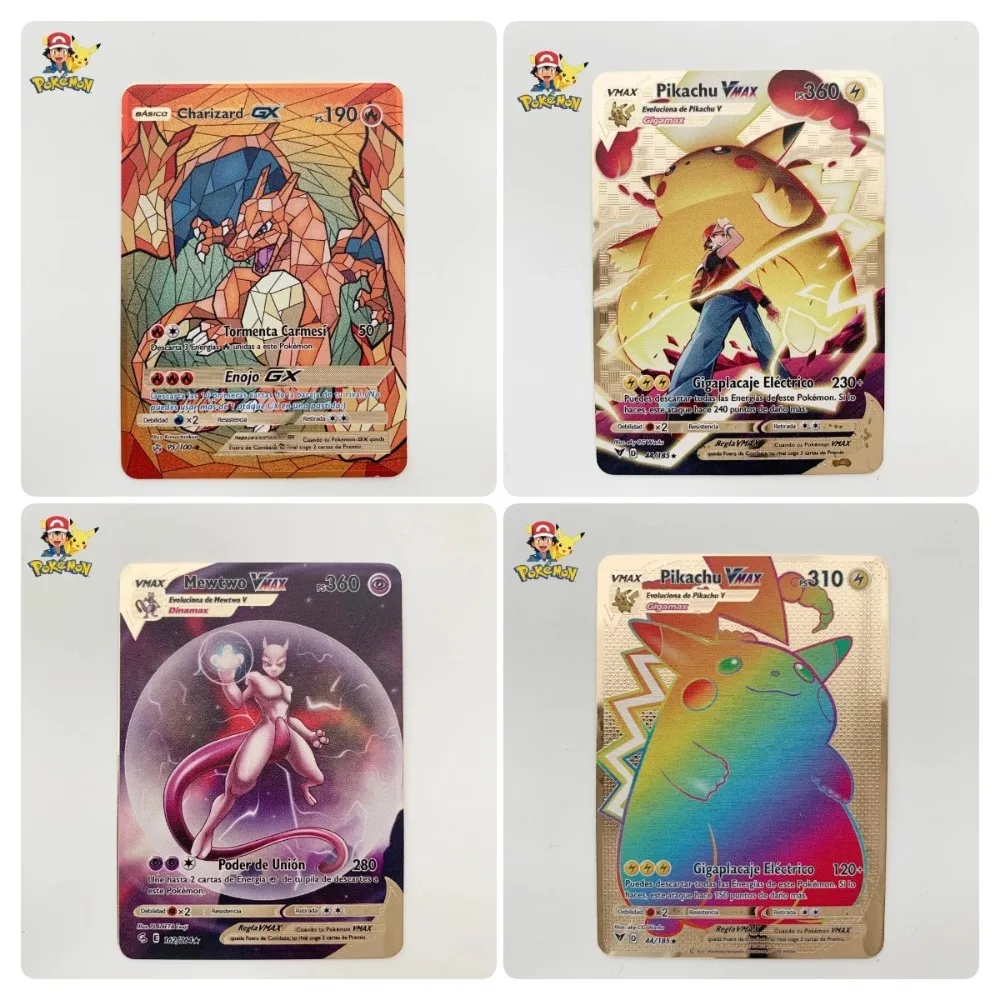 30-Style-NEW-Pokemon-Cards-Gold-Metal-Pokemon-Cards-Spanish-Hard-Iron ...