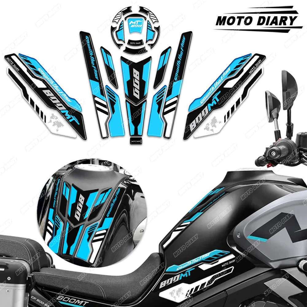 800MT Fuel Tank Pad Sticker 3D Knee Grip Traction Protection Decals ...