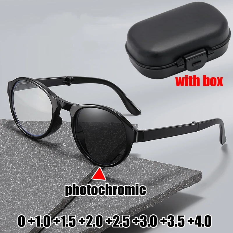 Round-Frame-Color-Changing-Reading-Glasses-with-Box-New-Style-Folding ...