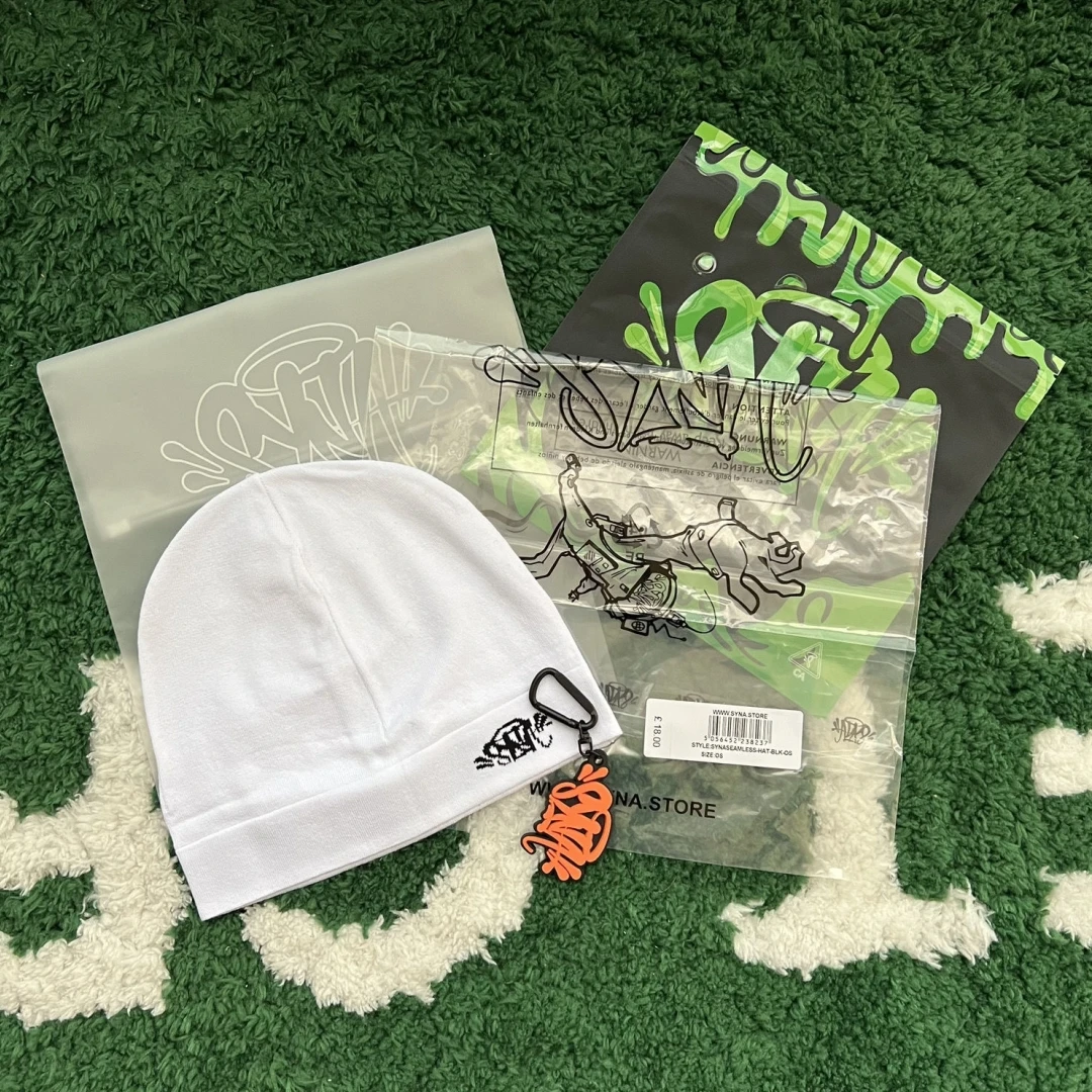 SYNAWorld-Skull-Beanie-Syna-seamless-White-cold-hat-beanie-Hip-Hop ...
