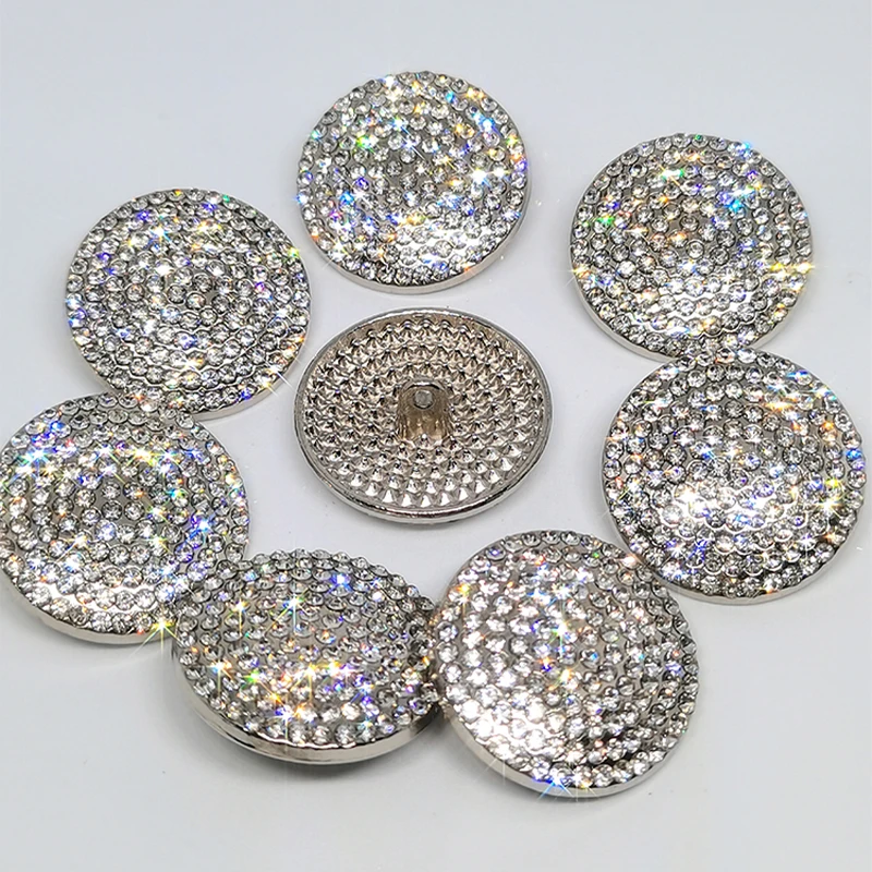 26/29mm Silver Gold Rhinestone Round Heart Large Metal Buttons Of ...