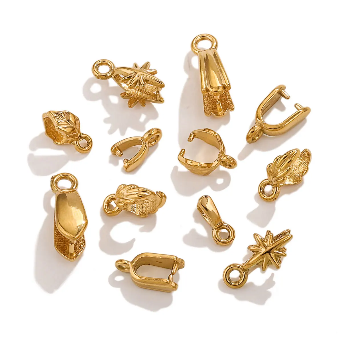 5pcs-Waterproof-Casting-Stainless-Steel-Gold-plated-Clasp-Pendant-Clasp ...