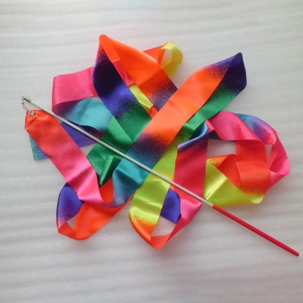 4M-Gymnastics-Ribbon-Baton-Stick-Twirling-Dance-Ribbons-Rainbow-Color ...