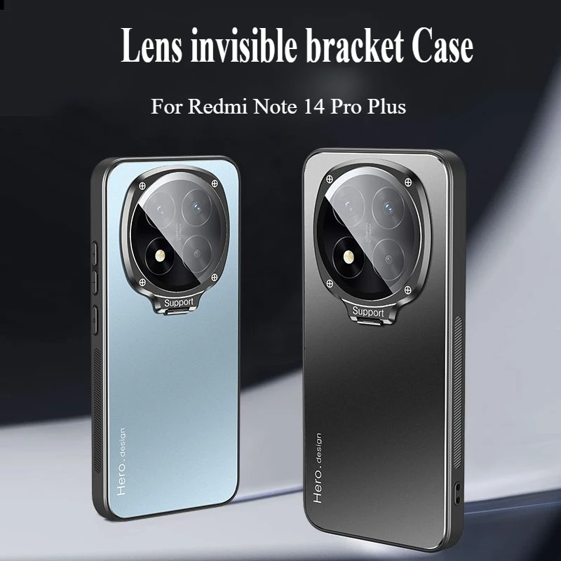 For Redmi Note 14 Pro Plus Case Luxury Matte AG Invisible Lens Bracket ...