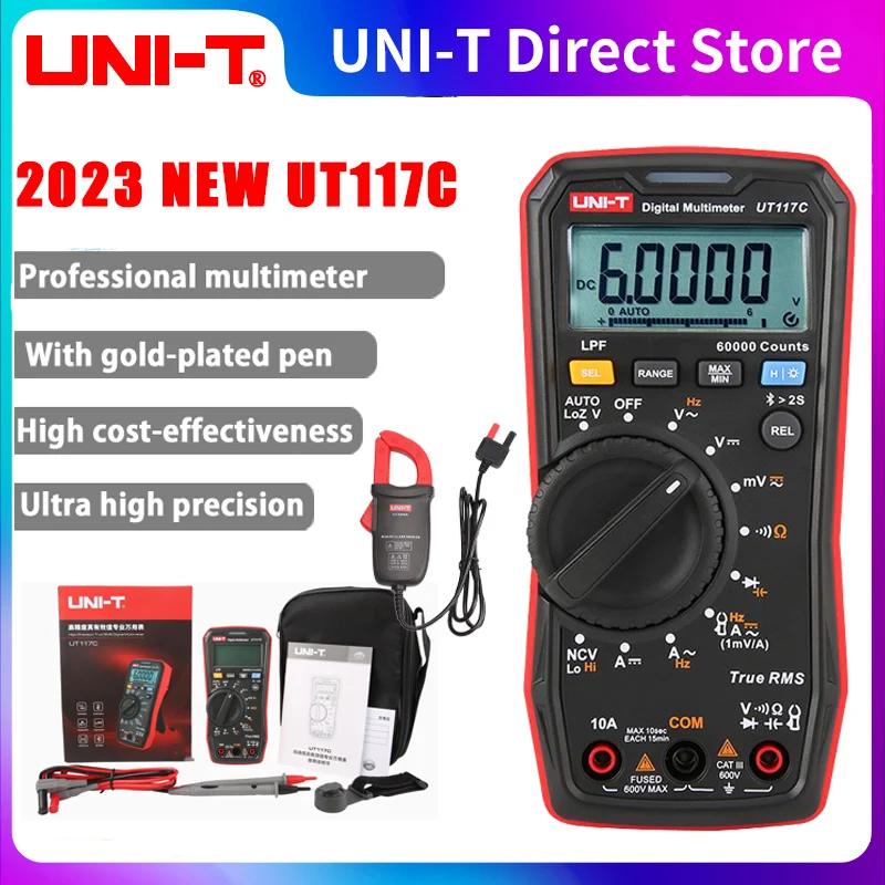 UNI-T-UT117C-Multimeter-Digital-60000-Count-AC-DC-Ammeter-Voltmeter ...