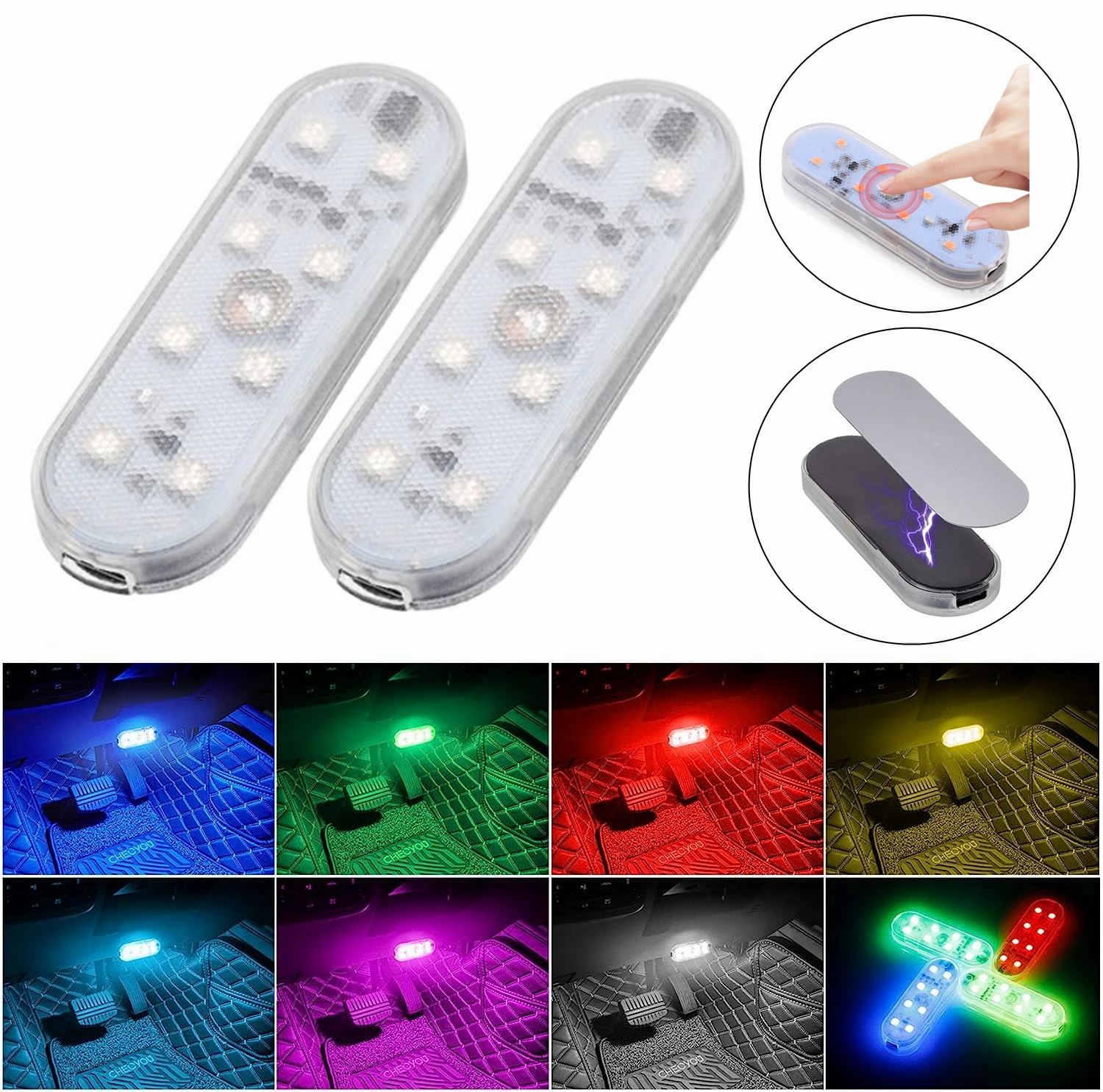 Luz-LED-magn-tica-t-ctil-para-Interior-de-coche-iluminaci-n-de-maletero ...