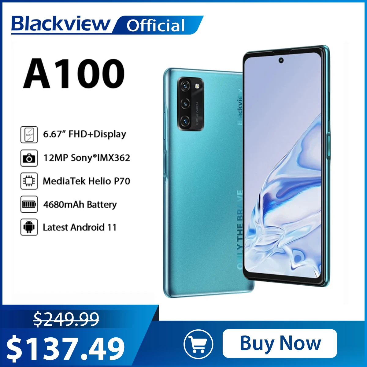 Blackview-Smartphone-A100-Helio-P70-tel-fono-m-vil-con-Android-11-6GB ...