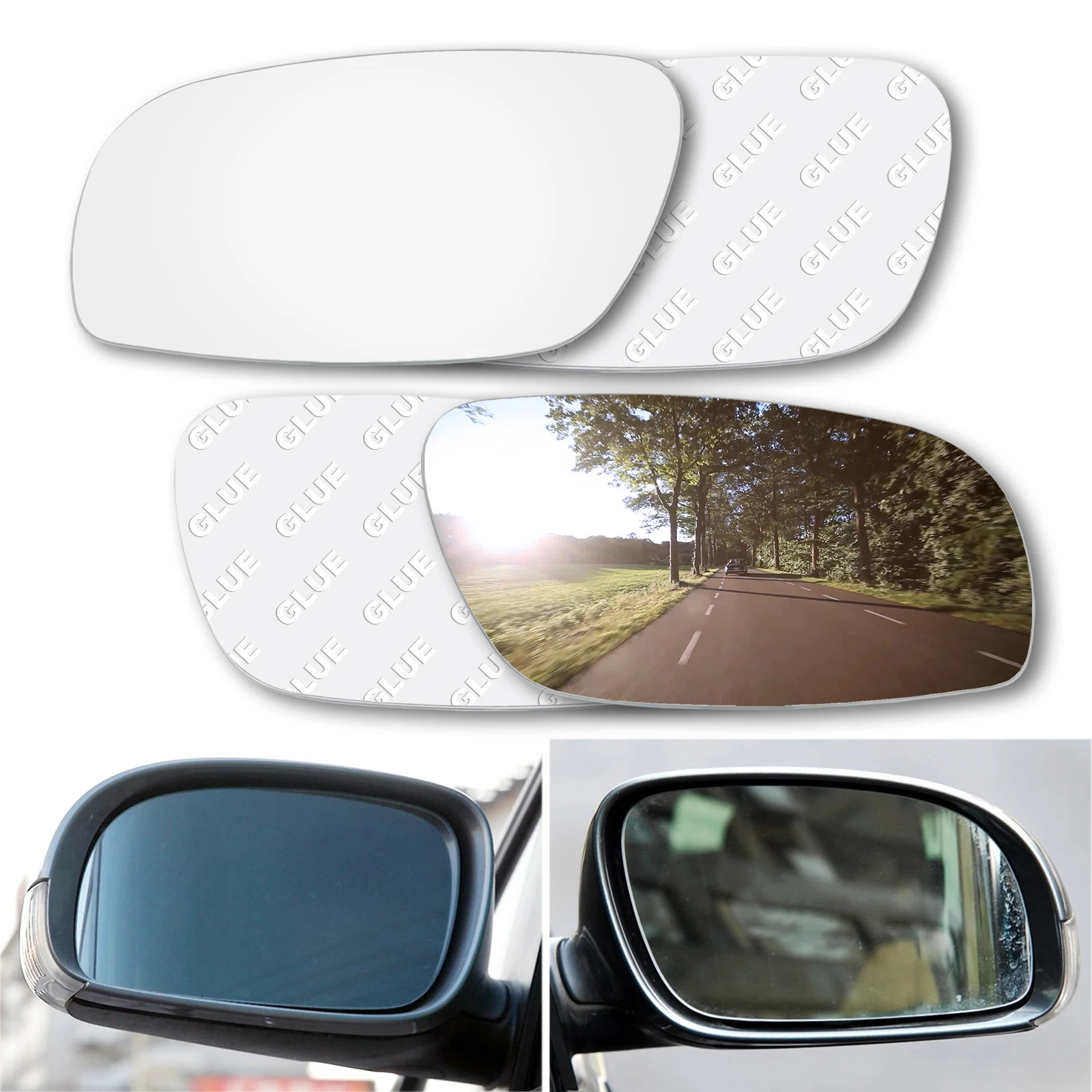 Outside Rearview Convex Wide Angle Mirror Glass Side mirror Replacement ...