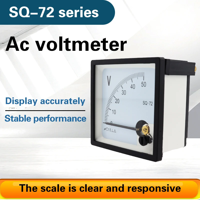 SQ-72 Pointer type ACvoltmeter5V 10V 15V 20V 30V 50V 100V 150V 250V ...