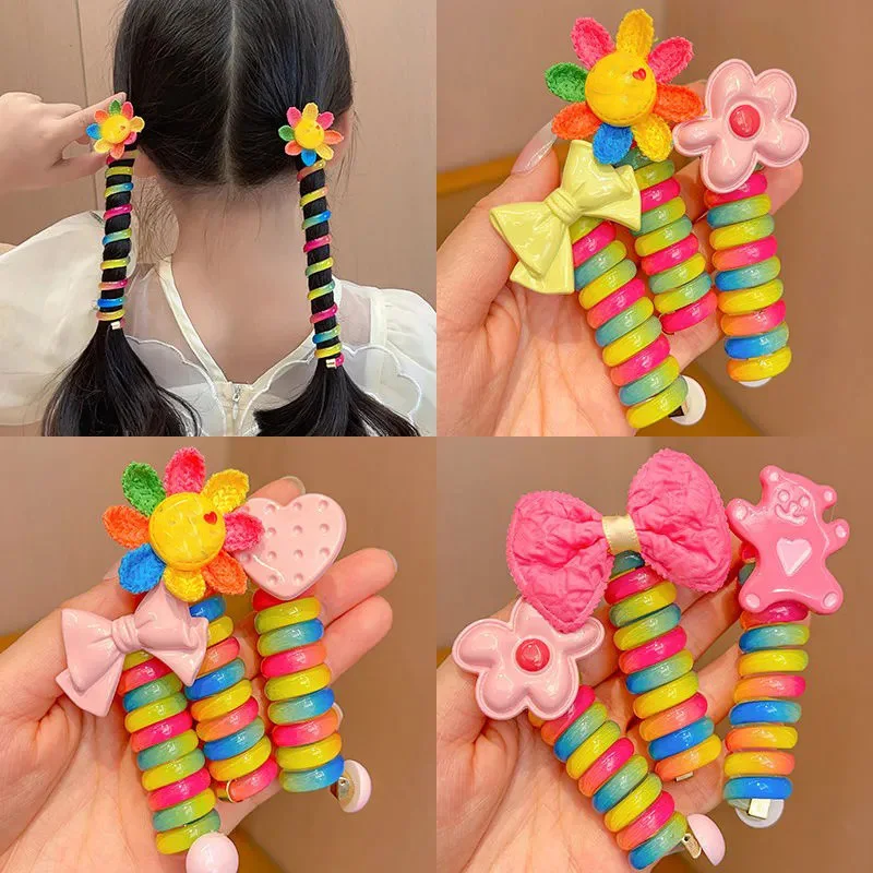 1PC-New-Cute-Rainbow-Color-High-Elastic-Spiral-Hair-Rope-Head-Rope ...