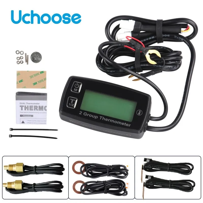 Dual-Channel-Digital-Temperature-Sensor-TEMP-Motorcycle-Boat-Lawn-Mower ...