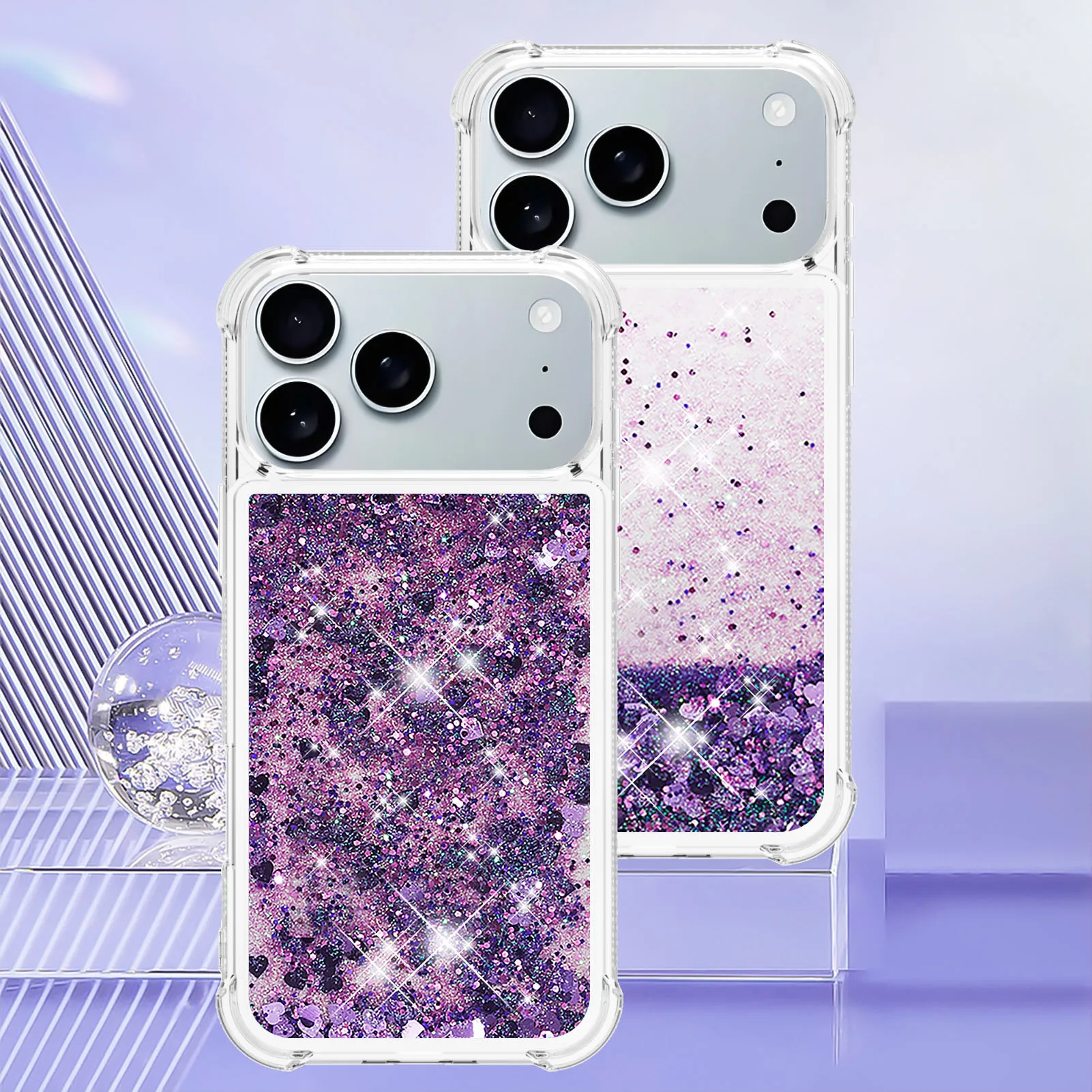 Clear Bling Glitter Liquid Quicksand Phone Case For iPhone 17 Air 16 PM ...