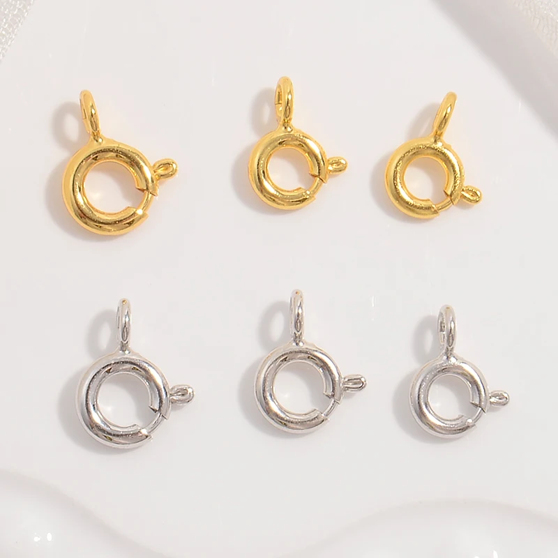 2pcs 925 Sterling silver Round snap spring closure clasps jewelry ...