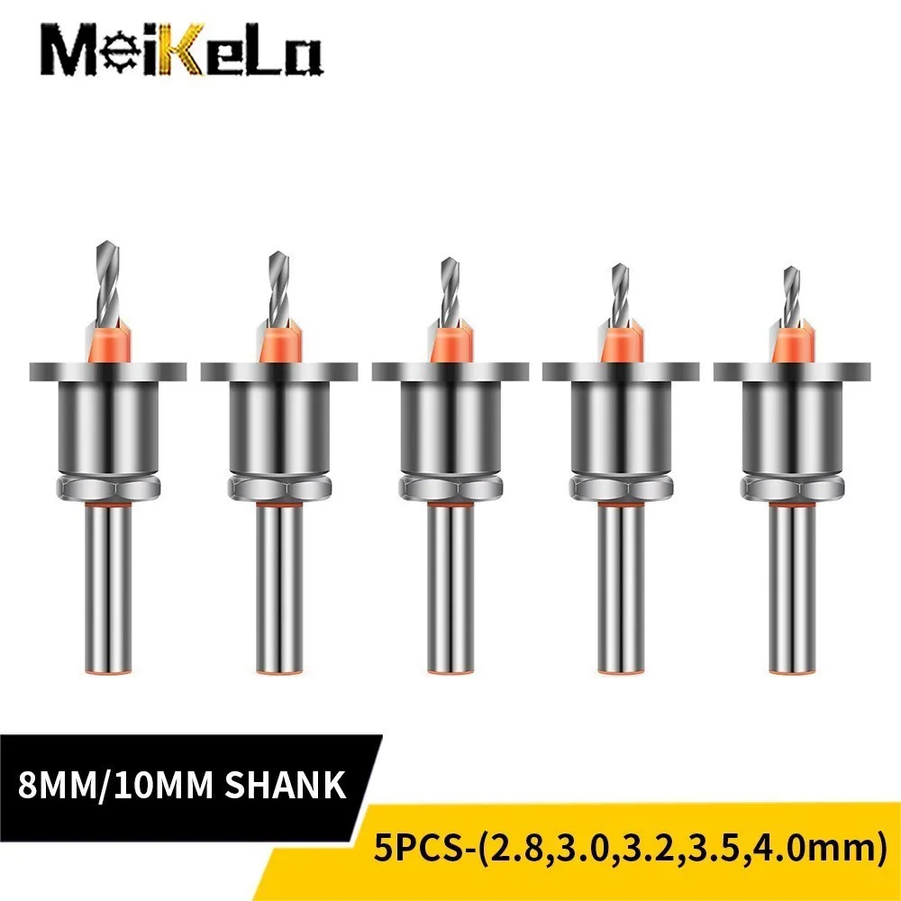 Meikela-5PCS-8-10mm-Shank-HSS-Countersink-Woodworking-Router-Bit-set-Milling-Cutter-Screw ...