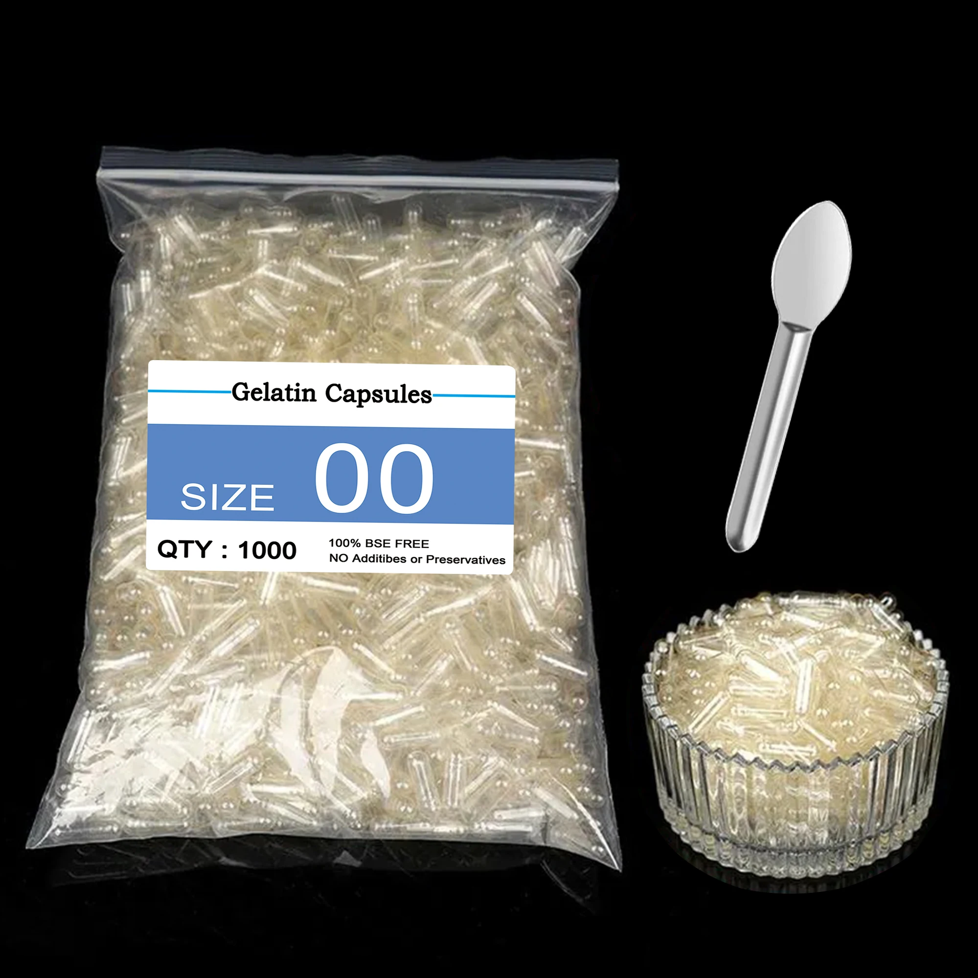 1000PCS 00#0# Empty Capsule, Clear Hard Hollow Separated Transparent ...