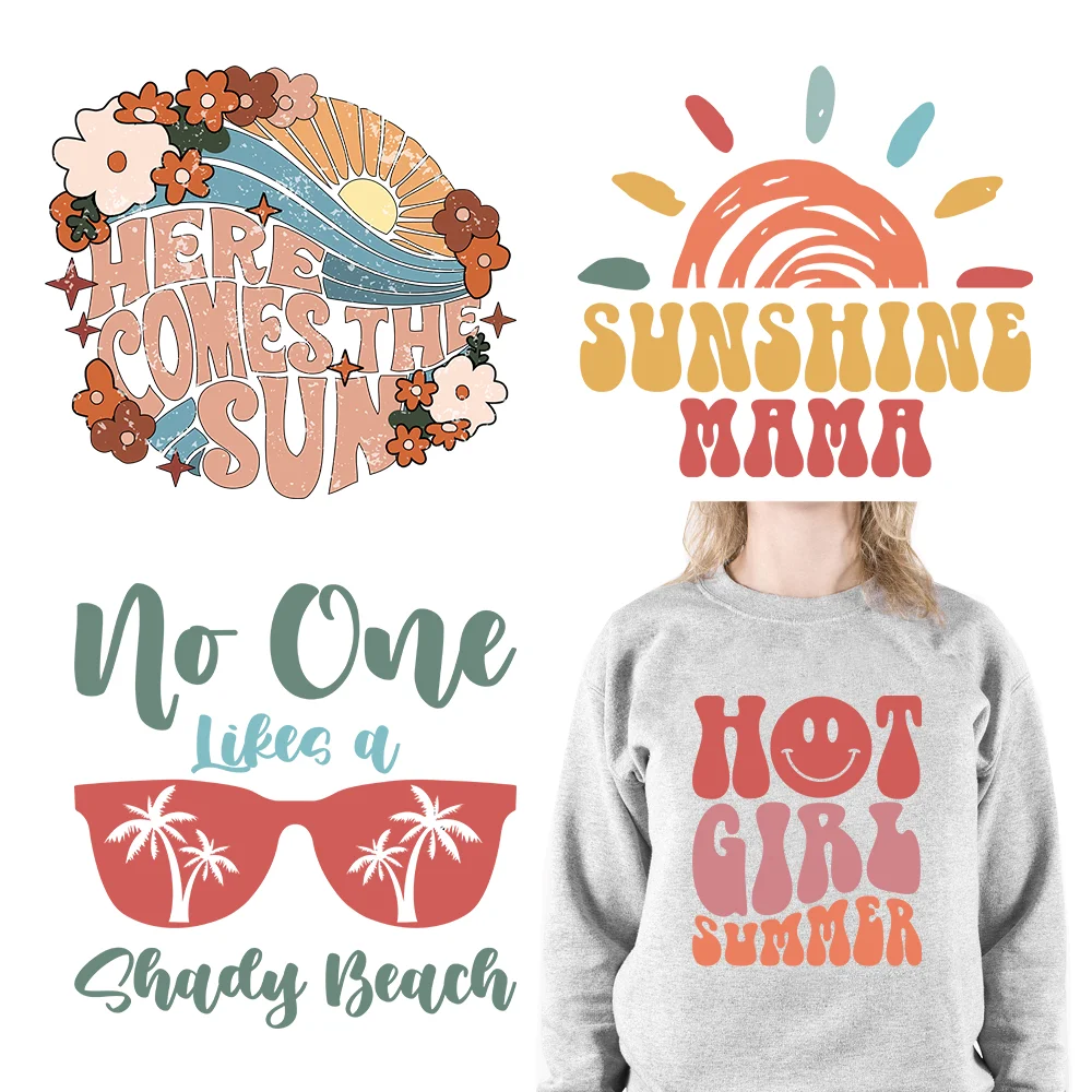 Iron-On-Retro-Summer-Decals-Sunshine-Beach-Life-Stickers-Groovy-Summer ...