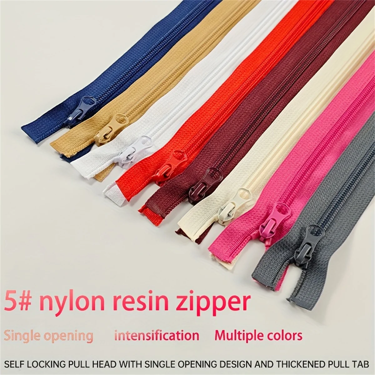 5pcs-5-nylon-open-tail-zipper-sportswear-sunblock-coat-coat-school ...