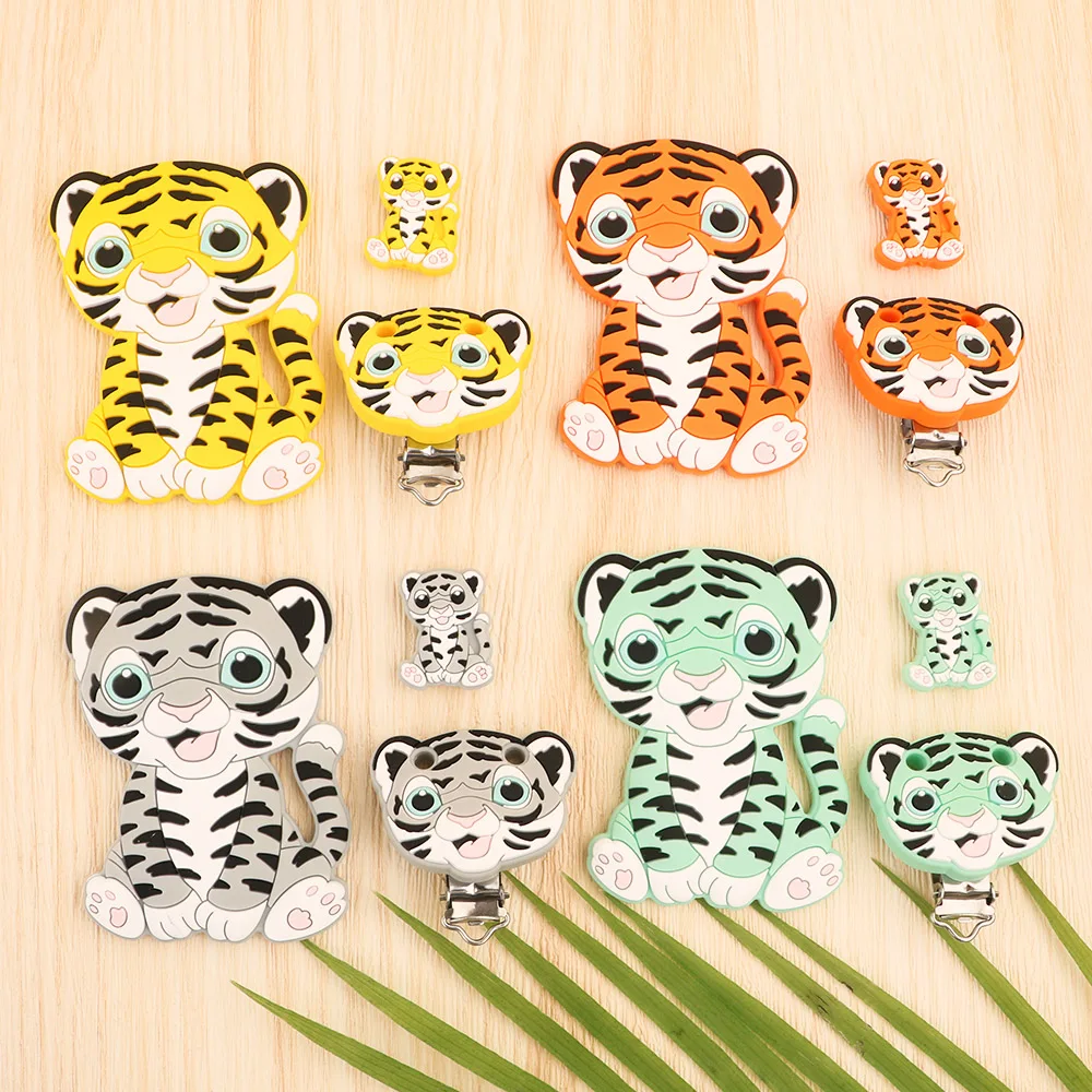 Kovict 1/3/10Pcs New Tiger Silicone Beads Teether Food Grade Chewing ...