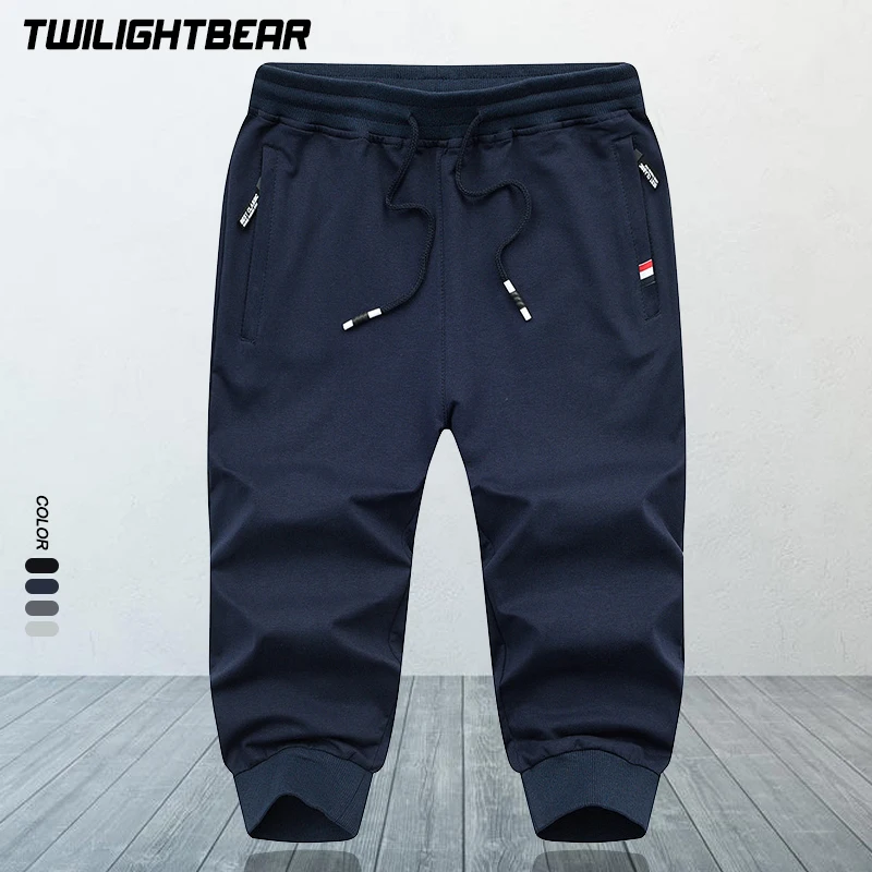 Summer Men's Capri Pants Oversized 5XL Pure Cotton Casual Cropped ...