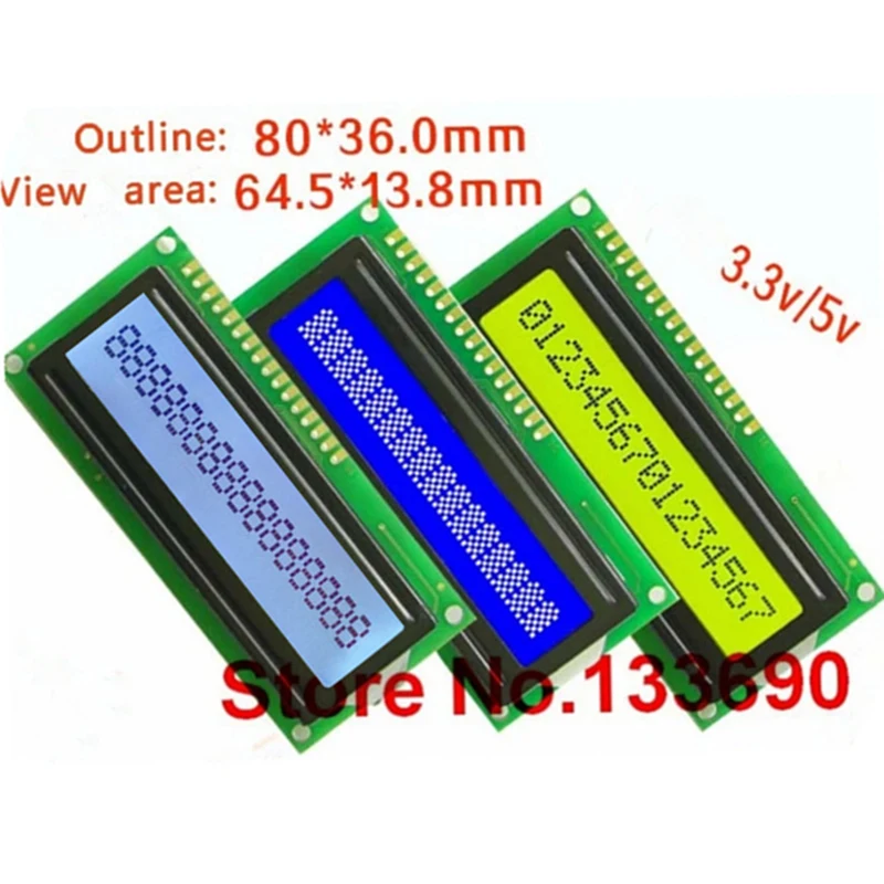 10pcs/lot 161 16x1 1601 16*1 Character Lcd Module Display Lcm With ...