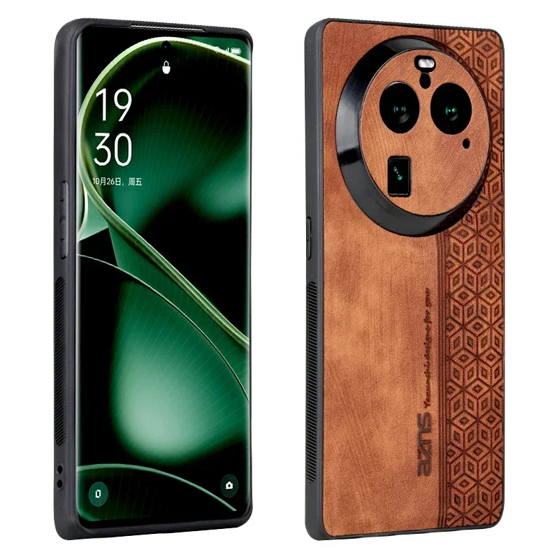 Luxury Leather Shockproof Business Elite Phone Case for Find X7 (Black)
