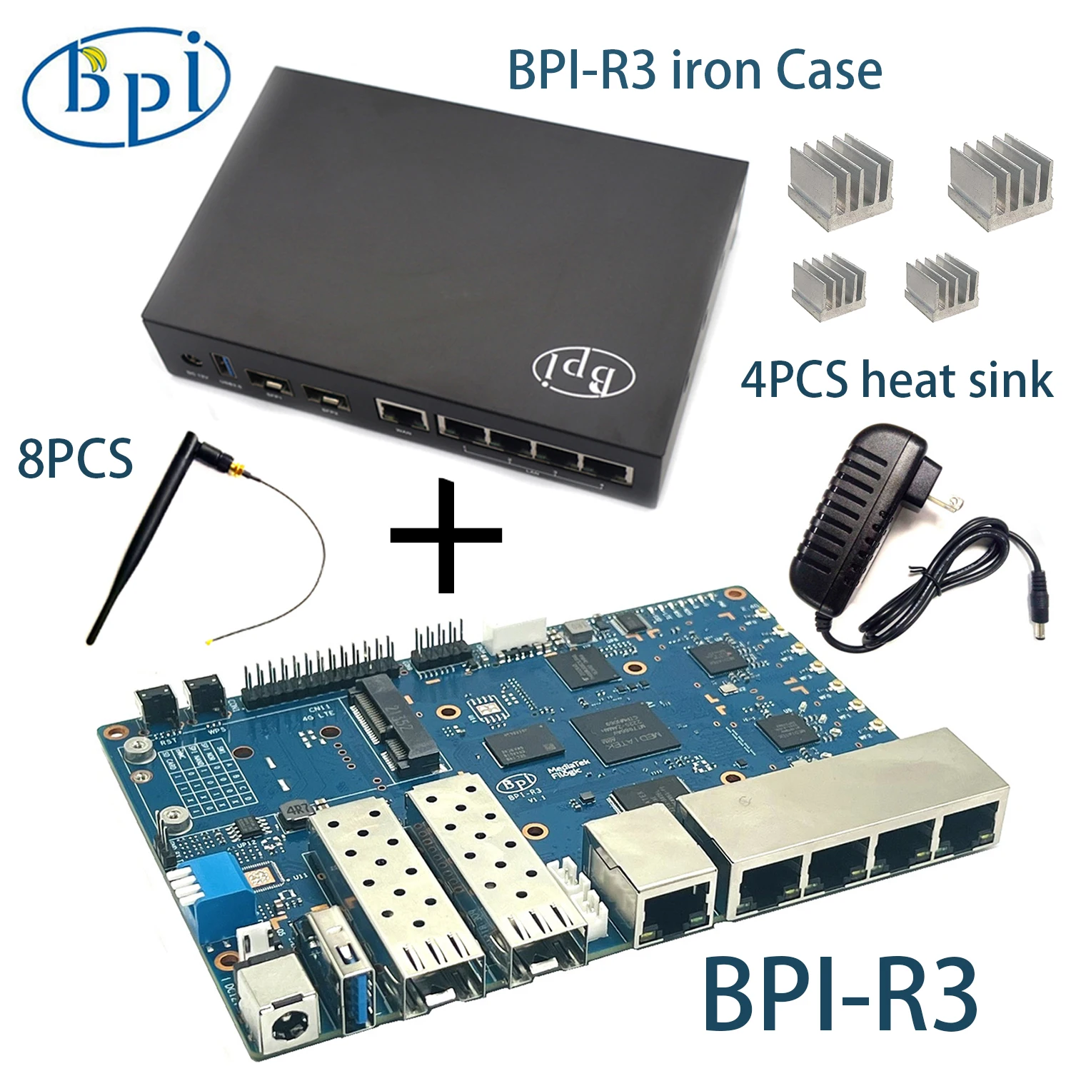 Banana Pi BPI-R3 Set MediaTek MT7986 2G DDR4 RAM 8G eMMC Flash 5 GbE Network Port SFP 2.5GbE ...