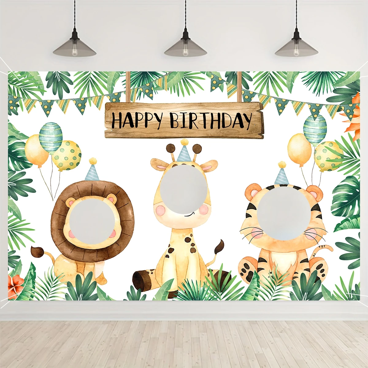 Jungle Animal Birthday Backdrop for Birthday Party Decorations Safari ...