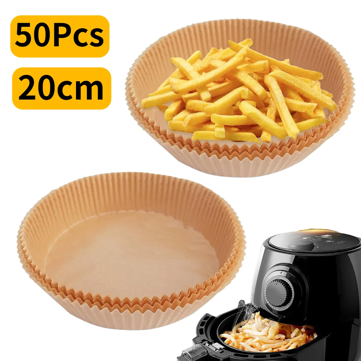 50pcs 20cm Air Fryer Disposable Paper Liner Mat Wood Pulp Steamer Round 50pcs-20cm-air-fryer-disposable-paper-liner-mat-wood-pulp-steamer-round