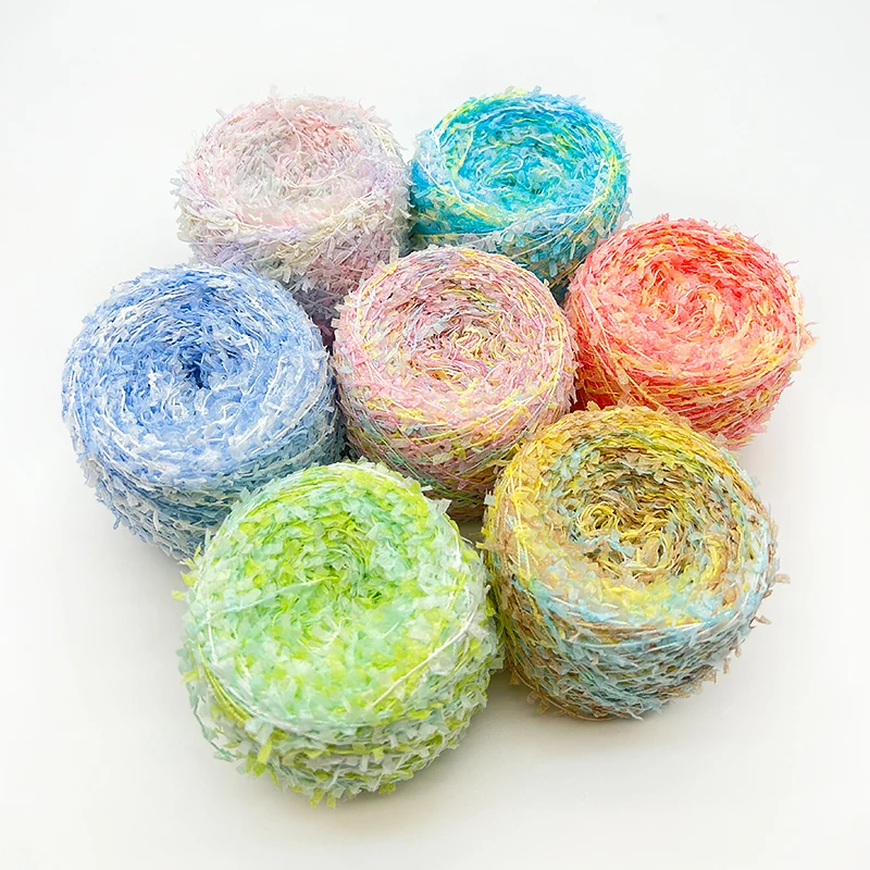 YOMDID 50g/pc Gradient Polyester Knitting Yarn Colorful Butterfly Paper ...