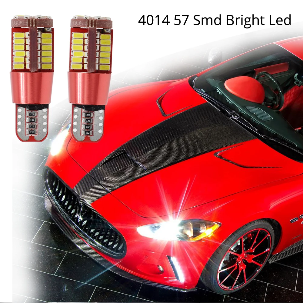 2X Auto Styling Canbus LED 194 57SMD 4014 LED Light Bulb No Error Wedge ...