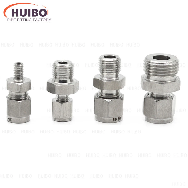 1pcs SS 304 Stainless Steel Pipe Fitting Double Ferrule Ring Compression Connector M5 M6 M8 M10 ...