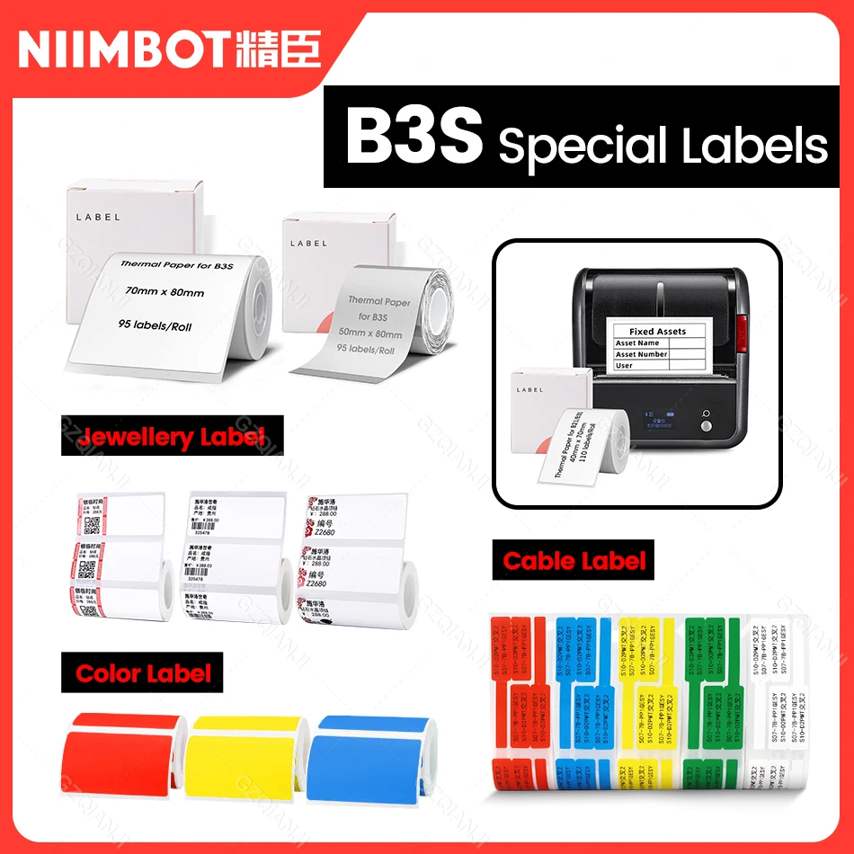 Official-NIIMBOT-20-75mm-Thermal-Label-Paper-Rolls-for-B3S-Printer-Only-Sticker-Waterproof-White ...