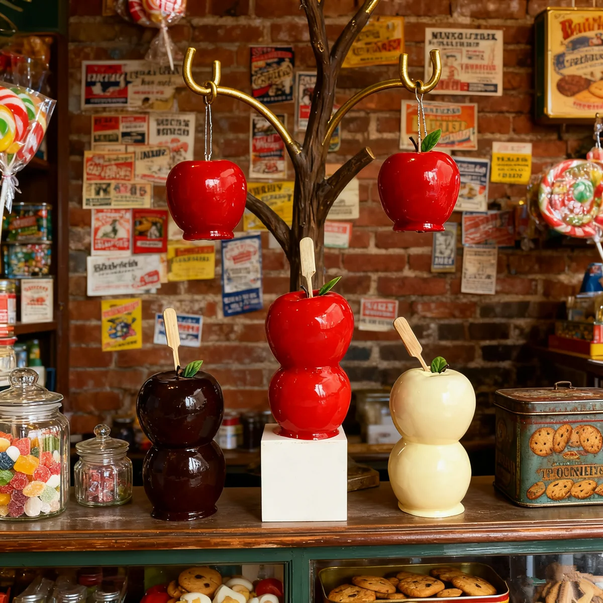 18cm Large Fake Double Layer Candy Apple - Realistic Decorative Food ...