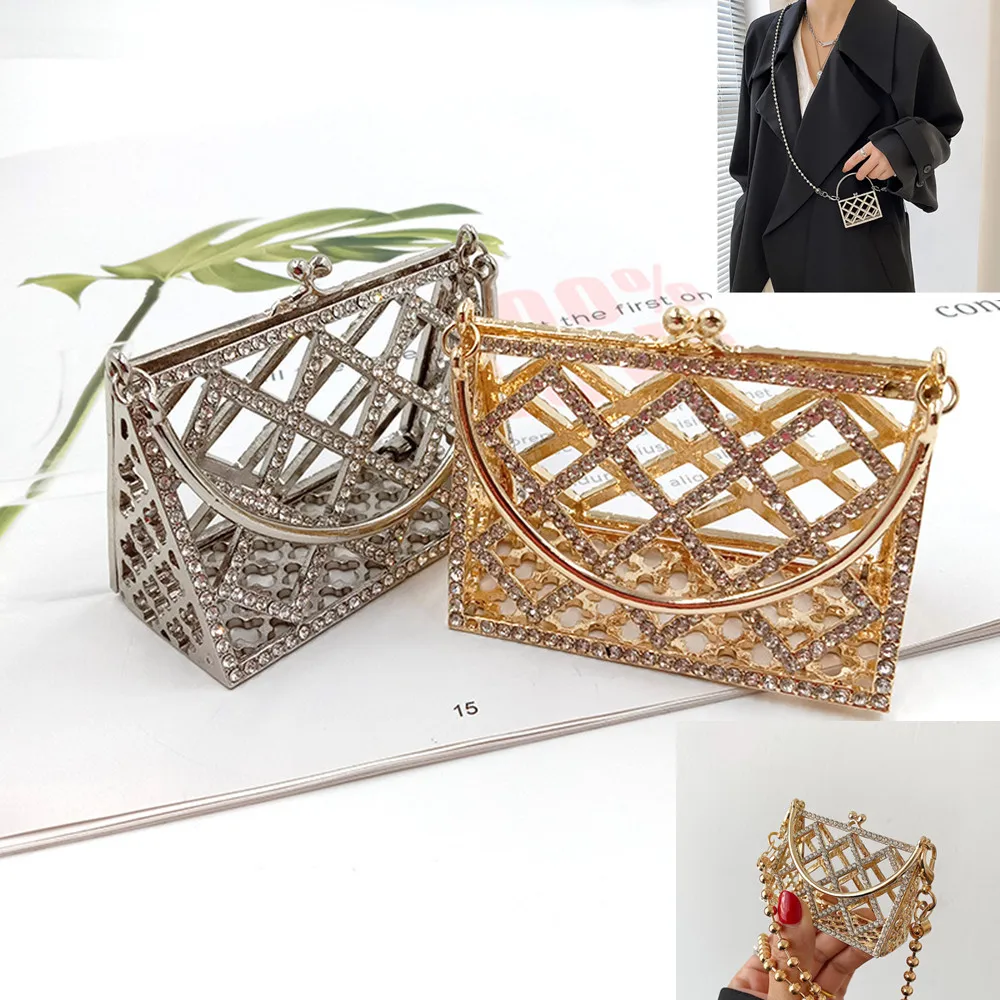 New Silver Gold Metal Purse Frame With Handle Diy Handbag Accessories ...