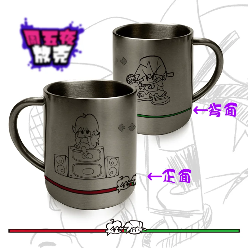Anime Friday Night Funkin FNF BF GF Monster 304 Stainless Steel Cup ...